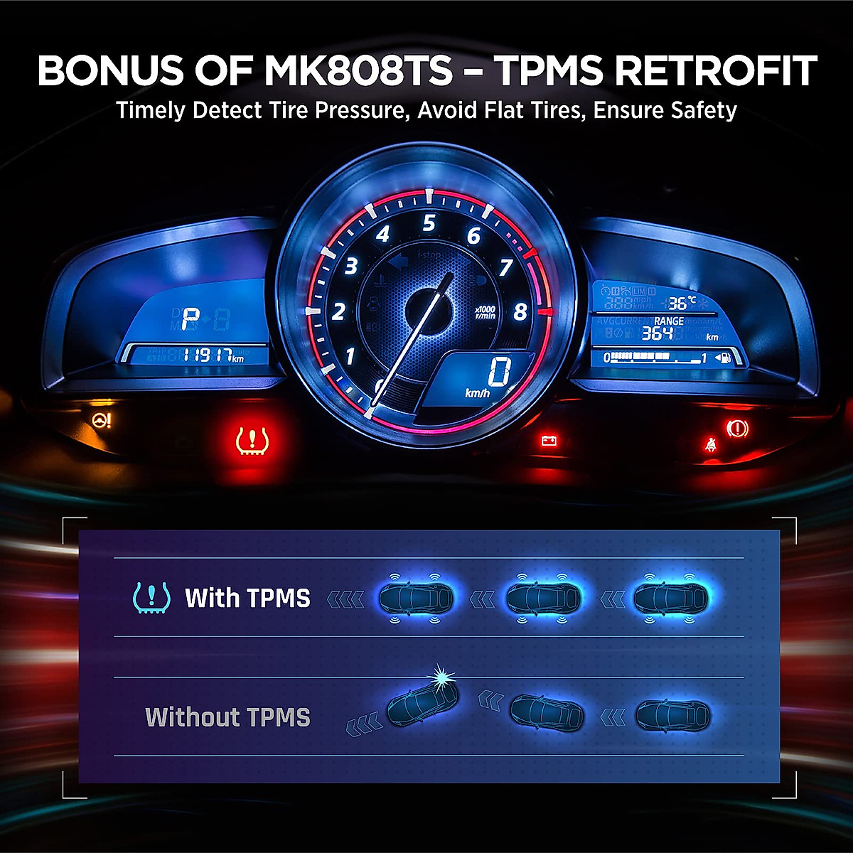 Autel MaxiCOM MK808TS with MX-Sensor, 2023 Updated of MK808BT and TS608, Bi-Directional Control, 28+ Service, All Systems Diagnoses, Activate/Program/Relearn TPMS Sensors, Access AutoAuth for FCA SGW