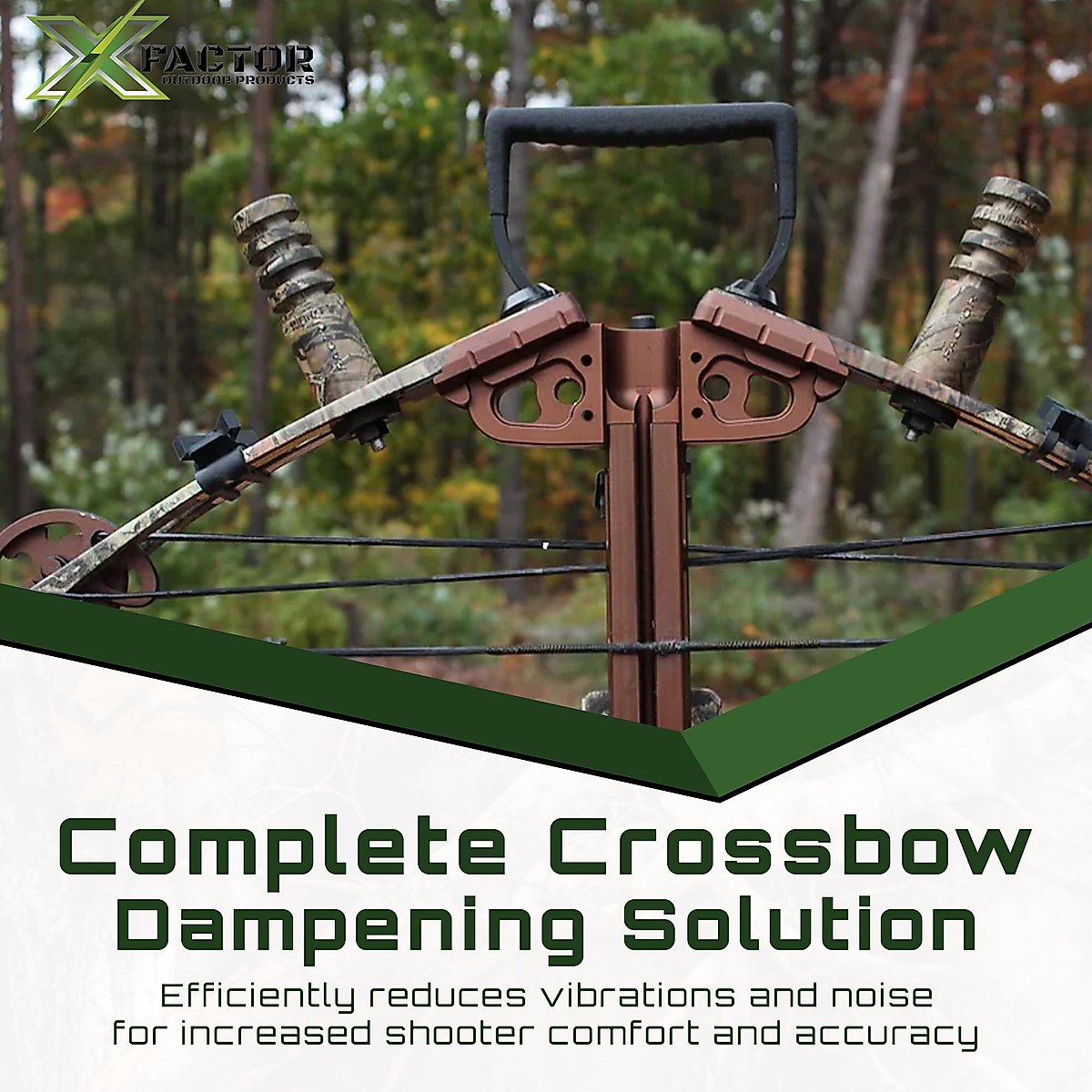 Crossbow Accessories Kit by X Factor | Made in USA | Multi Pack of Crossbow Limb Dampeners, String Silencers, and 4" Bow Stabilizers | Durable A-Tech Rubber