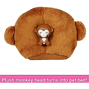 Barbie Cutie Reveal Fashion Doll, Jungle Series Monkey Plush Costume, 10 Surprises Including Mini Pet & Color Change