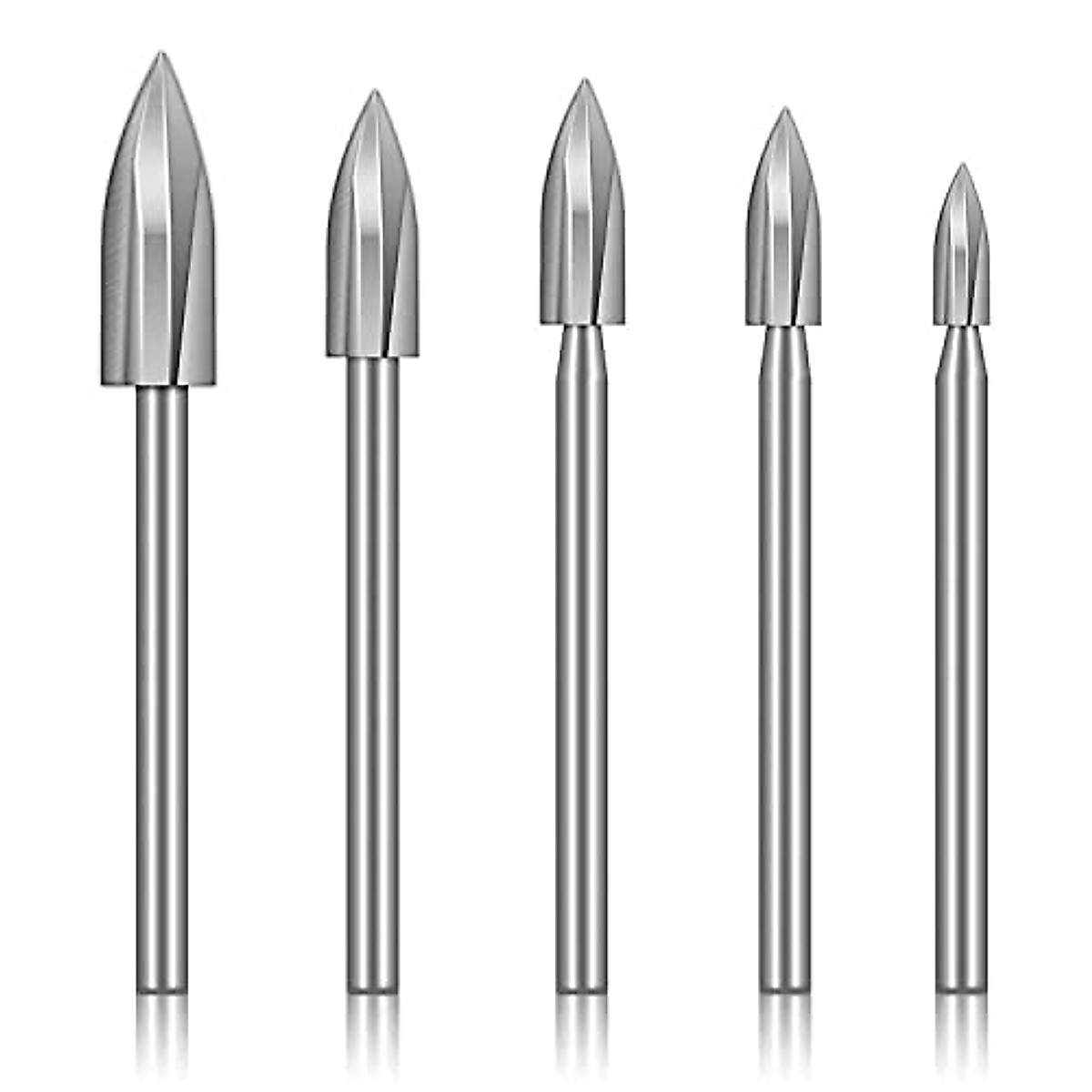 5 PCS Wood Carving Drill Bits, Wood Carving Tools Engraving Drill Accessories Bit Wood Crafts Grinding Woodworking Tool Universal Fitment for Rotary Tools