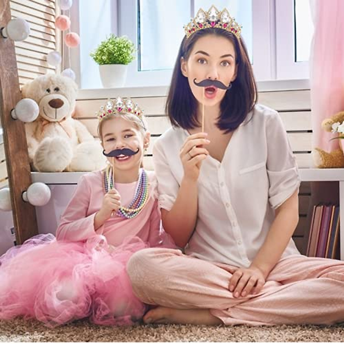 Tiaras for Girls, Didder Princess Crowns and Tiaras for Little Girls Tiara, Crystal Crown for Girls Gold Birthday Crown Red Gem Princess Crown for Kids for Flower Girls and Prom, Christmas Gifts