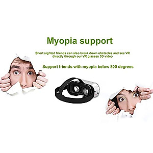 VR Digital Glasses with Gamepad, 3D Glasses Virtual Reality Glasses, with Giant Screen Cinema Effect, Support Myopia Below 800 Degrees, 110 ° Panoramic, for VR Games & 3D Movies