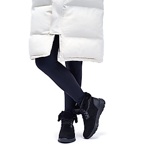 ZZS Women's Winter Snow Ankle Boot-Comfortable Short Booties Outdoor Warm Walking Hiking Shoes Black Size 6.5