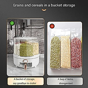 FEMUN,cereal dispenser,cereal containers storage,storage containers,rice dispenser,food containers,cereal dispenser countertop,dispensador de cereales,food dispenser,6 frames,360° rotatable