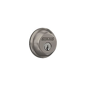 Schlage B60 N 619 Deadbolt, Keyed 1 Side, Highest Residential Security, Satin Nickel