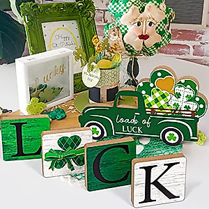 5PCS Valentines Day Decor/St.Patricks Day Decorations Reversible Table Centerpieces Tiered Tray Ornament for Home Party Decor
