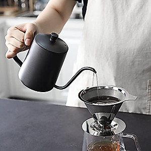 VEVOK CHEF Pour Over Coffee Kettle Mini 20 OZ Gooseneck Kettle Spout Coffee Pots Drip Coffee Maker Kettle Long Narrow Stainless Steel Pour Over Kettle