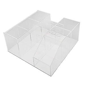 #N/A Makeup Organizer Eyelash Extension Supplies Storage Display Box w/Tweezer Holder Stand 22 x 22 x 10cm - Transparent Acrylic