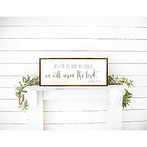 10x20 inches, As For Me And My House We Will Serve The Lord - As For Me And My House We Will Serve The Lord Sign - Scripture Wall Art - Bible Verse Sign - Wall Art Framed - Joshua 24:15