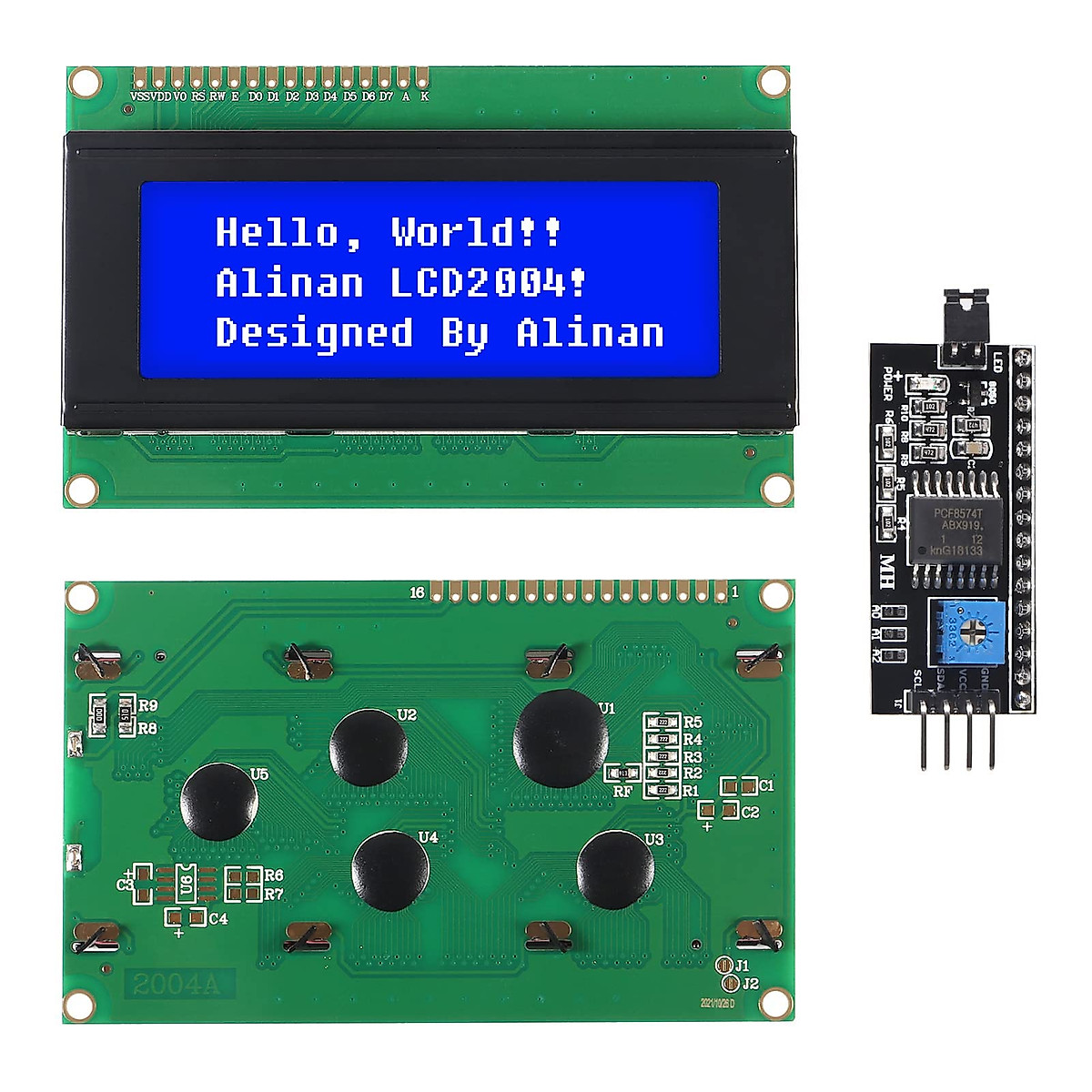 Alinan 2pcs IIC I2C TWI Serial LCD 2004 20X4 Display Blue Screen with IIC I2C Module Interface Adapter