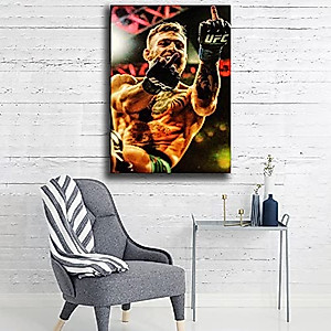 IFUNEW Connor McGregor Middle Finger Canvas Art Poster and Wall Art Picture Print Modern Family bedroom Decor Posters 16x24inch(40x60cm)