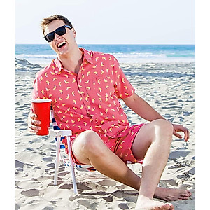 Tipsy Elves Men's Vacation Pink Banana Hawaiian Shirt Size XX-Large