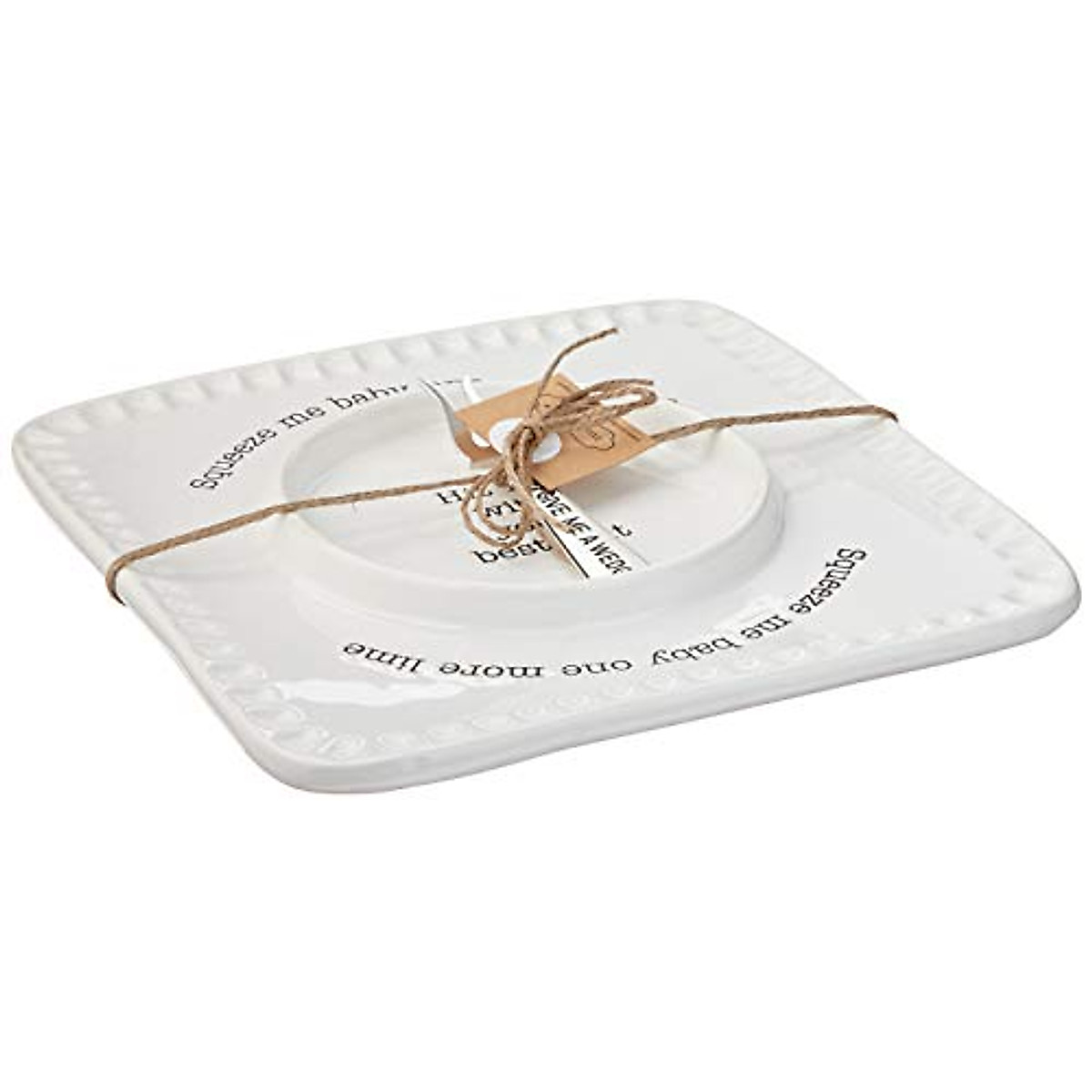 Mud Pie Lime and Salt Rimmer Margarita Set, Square, White