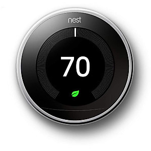 Nest T3019US Nest Learning Thermostat, Polished Steel (Renewed)