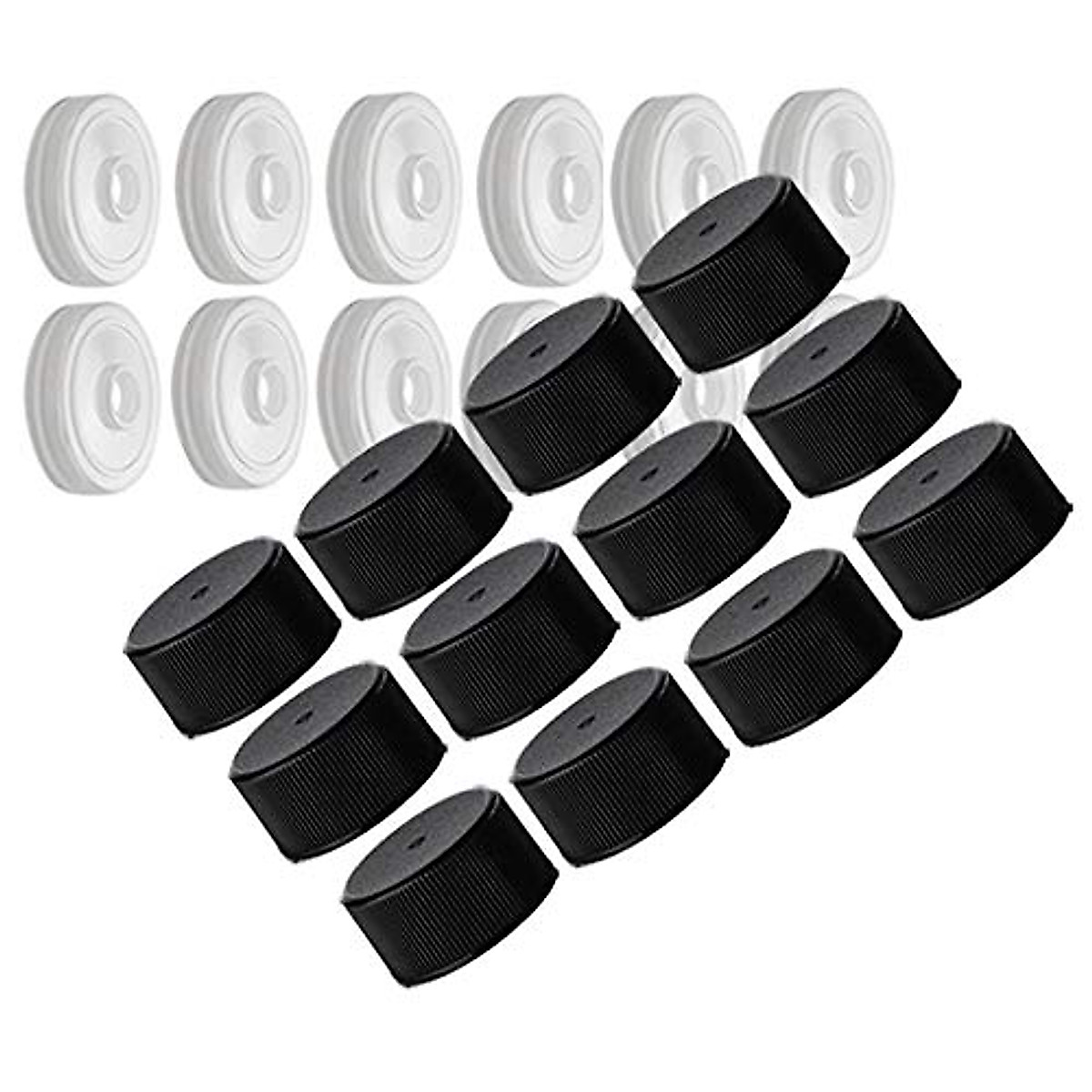 Pumpsy Concepts 24/414 Plastic CT Cap w/Dripper Orifice Reducer, for 5 oz. Woozy Bottle (Pack of 12) (Black)