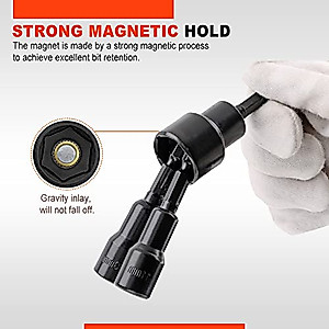 SENNMONN 16-Piece Magnetic Hex Nut Driver Set, Quick-Change 1/4" Hex Shank, Metric and SAE, Cr-V Steel, Nut Driver Set for Impact Drill