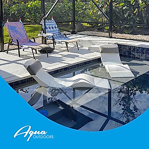 Aqua Outdoors Inside Pool Lounger Headrest Pillow, in Water Sun Shelf Chaise Cushion, Great for Tanning on Baja Ledge or Poolside Sundeck(Gray)