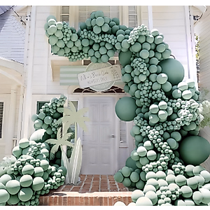 Dusty Green Balloon Garland Double Stuffed Olive Green Balloon Different Size Retro Mint Green Balloon Arch Kit for Birthday Wedding Baby Shower Bridal Shower Engagement Party Decor