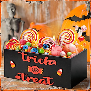 CJiangpo Halloween Candy Bowl Holder - Wooden Funny Trick or Treat Candy Holder, 3D Design Halloween Large Candy Dish Serving Bowl Farmhouse Tiered Tray Decor Table Ornament Halloween Party Supplies