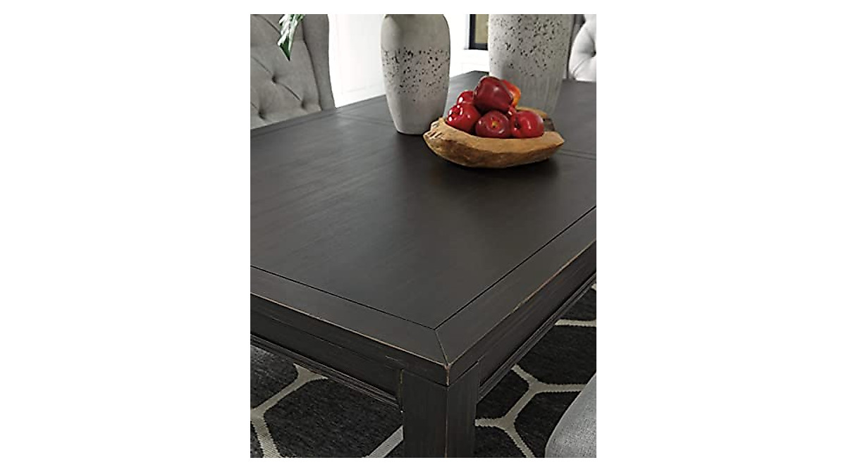 Signature Design by Ashley Jeanette Dining Table - Black, Seats 6