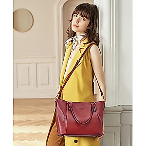 Kattee Genuine Leather Soft Totes Shoulder Bags Women Top Handle Satchels Purse Cute Handbag Fashion Daily Travel