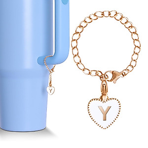 OriJoy Letter Accessories for Stanley Cup, Name ID Letter Handle For Stanley/Simple Modern Tumbler, Heart Shape Initial Identification （Y）