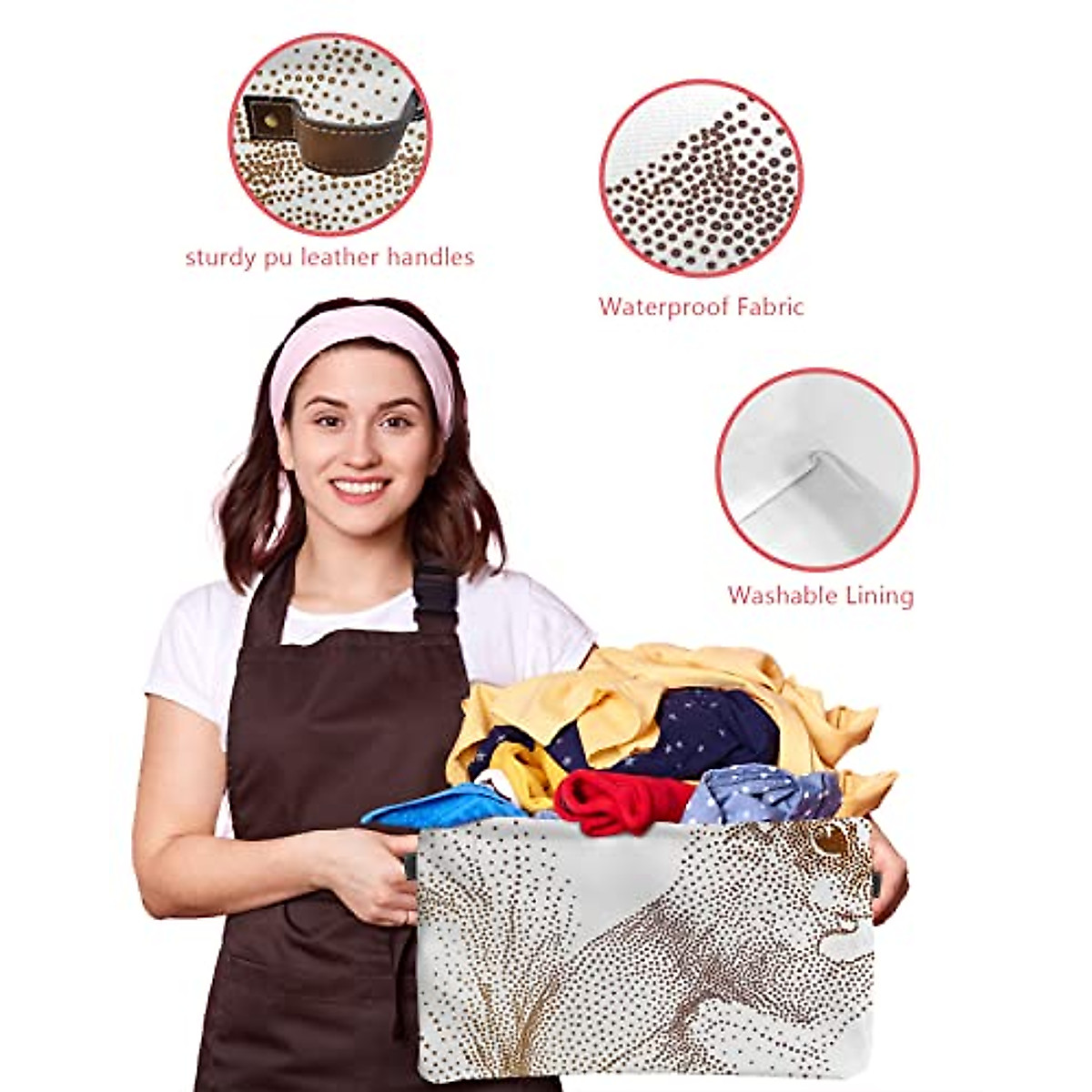 Storage Bins Squirrel Hold Pinecone Storage Box Foldable Storage Basket for Shelves Storage Cubes Bin for Organizing Closet Nursery Toy Organizers with Handles