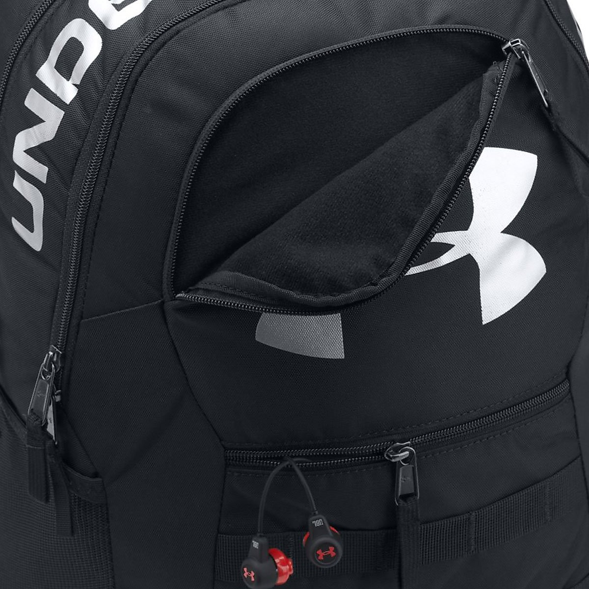 Under Armour Big Logo 5.0 Backpack, Black (001)/Silver, One Size Fits All