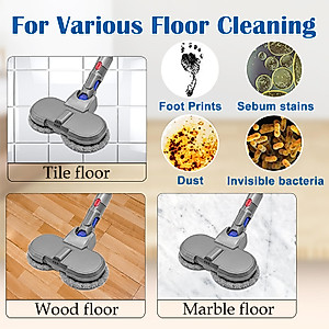 Electric Mop Head Compatible with Dyson V11 V10 V8 V7 Cordless Stick Vacuum Cleaner, Hardwood Floor Attachment wet and dry dual-use