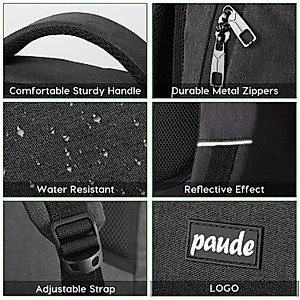 Paude Backpack for Men and Women,School Backpack for Teens,15.6 inch Laptop Backpack with USB Charging port for Business College Travel