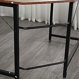 XICA L Shaped Computer Desk with Computer Case Stand for Home and Office (Dark Wood)