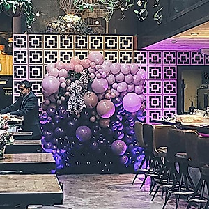 GoExquis 180Pc Purple Gold Balloon Garland Arch 14"10"6" Baby Shower Bridal shower wedding engagement Lavender Birthday Decorations for Girls Women