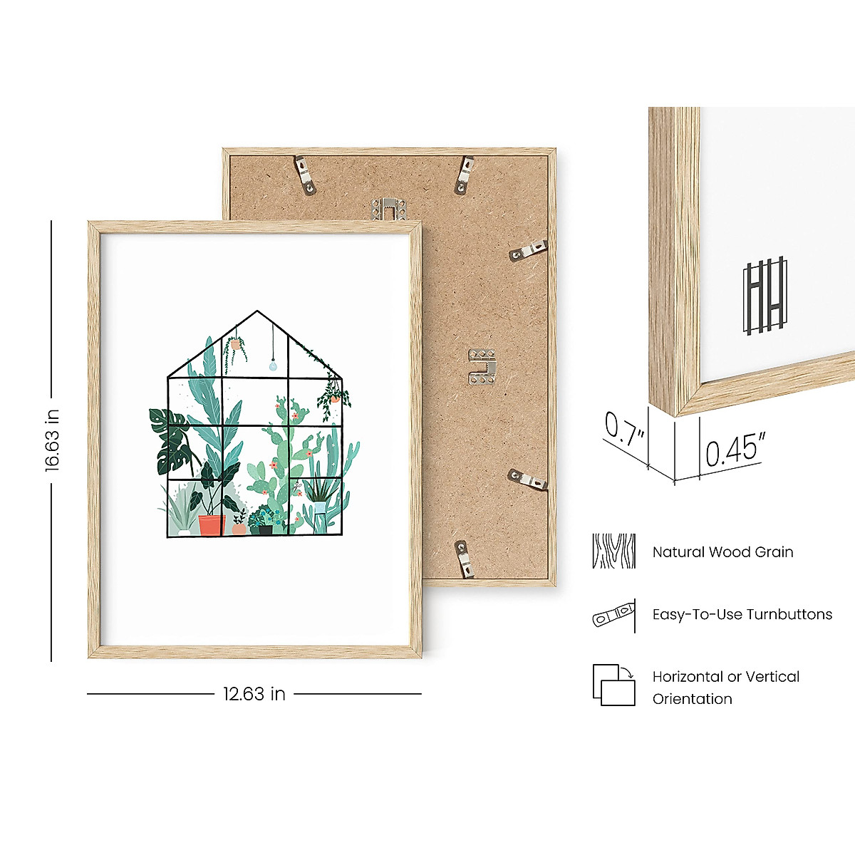 HAUS AND HUES Plant Pictures Wall Art Succulent Art Wall Decor Plant Prints Wall Art & Botanical Plant Wall Art Prints (Greenhouse, 12L x 16W, Unframed)