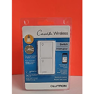 Lutron PD-5ANS-WH-R WIRELS Switch WHT 5A, White & Gray