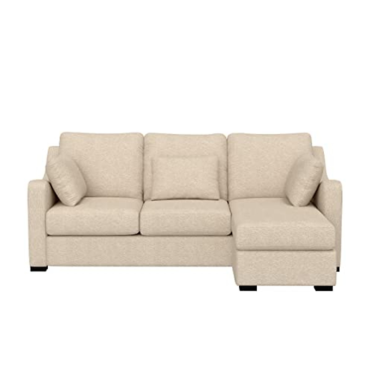 Hillsdale York Upholstered Modern Sectional Sofa Fabric Couch, Sand