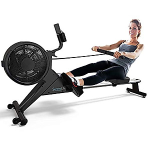 SereneLife Smart Rowing Machine-Home Rowing Machine with Smartphone Fitness Monitoring App-Row Machine for Gym or Home Use-Rowing Exercise Machine Measures Time, Stride, Distance, Calories Burned.