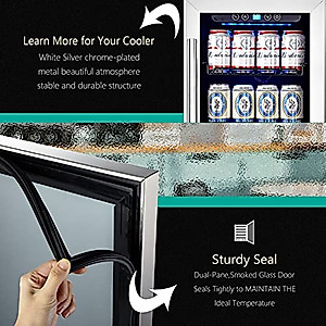 Kalamera 24 inch Beverage Refrigerator - 154 Cans Capacity Beverage Cooler- Fit Perfectly into 24" Space Built in Counter or Freestanding - for Soda, Water, Beer or Wine - For Kitchen, Bar or Office