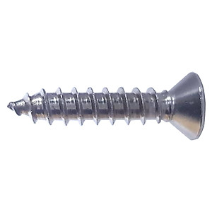 #4 x 3/4" Flat Head Sheet Metal Screws, Phillips Drive, Stainless Steel 18-8, Full Thread, Bright Finish, Self-Tapping, Quantity 100 by Fastenere