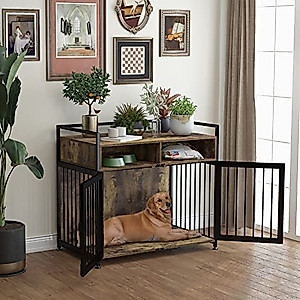 GDLF Dog Crate Furniture-Style Cages for Dogs Indoor Heavy Duty Super Sturdy Dog Kennels with Storage and Anti-Chew (41Inch = Int.dims:39.4”Wx22.2”Dx23”H)