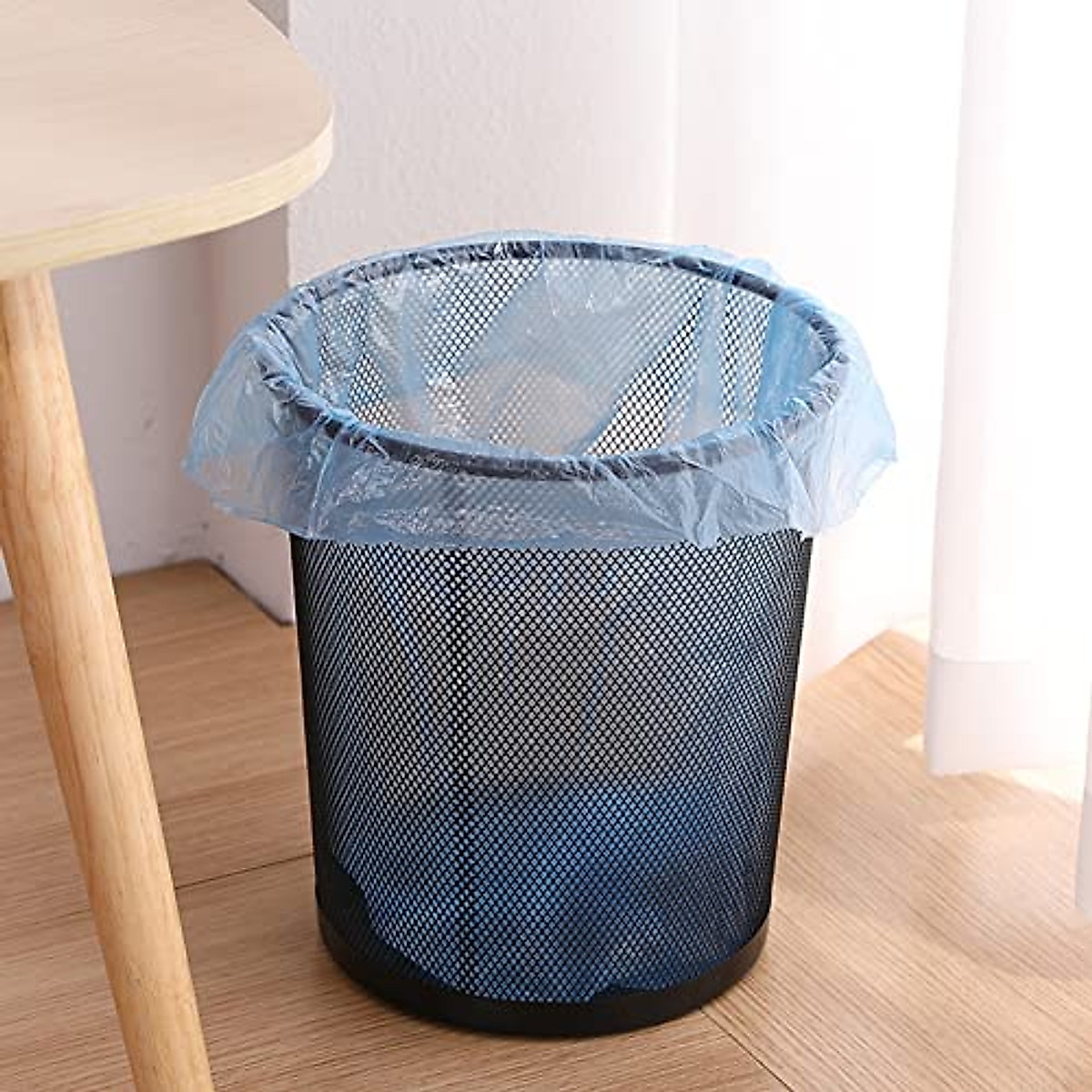 Household Metal mesh Trash can Office Round Trash can Household Trash Basket Kitchen Storage Bucket