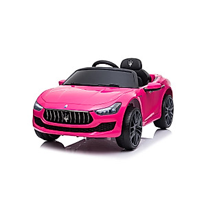 Best Ride On Cars Maserati Ghibli, 12V Battery Powered Ride On Toy, Pink, Large