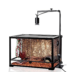 Reptile Heat Lamp with Adjustable Lamp Stand for Reptile, Turtle Heat Lamp Basking Light Bulb with Metal Light Stand For Terrarium and Tank, Heating Lamp Holder with Small Heat Lamp and Dimmer Switch