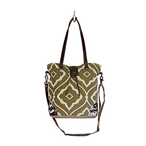 Myra Bag Aesthetic Shoulder Bag Upcycled Cotton & Leather S-2809