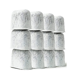 K&J 12-Pack of Cuisinart Compatible Replacement Charcoal Water Filters for Coffee Makers - Fits all Cuisinart and Braun BrewSense Coffee Makers
