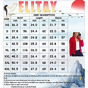 FLITAY Women's Slim Fit Casual Long Sleeve Blazer Plus Size Solid Color Trendy Blazer Black S