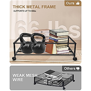 JEPEErbz Under Bed Storage with Wheels 2 Packs, Under Bed Drawers on Wheels, Underbed Storage with Wheels and Lid, Rolling Under Bed Drawers for Clothes, Shoes, Blankets, Toys (Black)