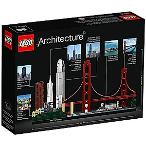 LEGO Architecture Skyline Collection 21043 San Francisco Building Kit Includes Alcatraz Model, Golden Gate Bridge and Other San Francisco Architectural Landmarks (565 Pieces)
