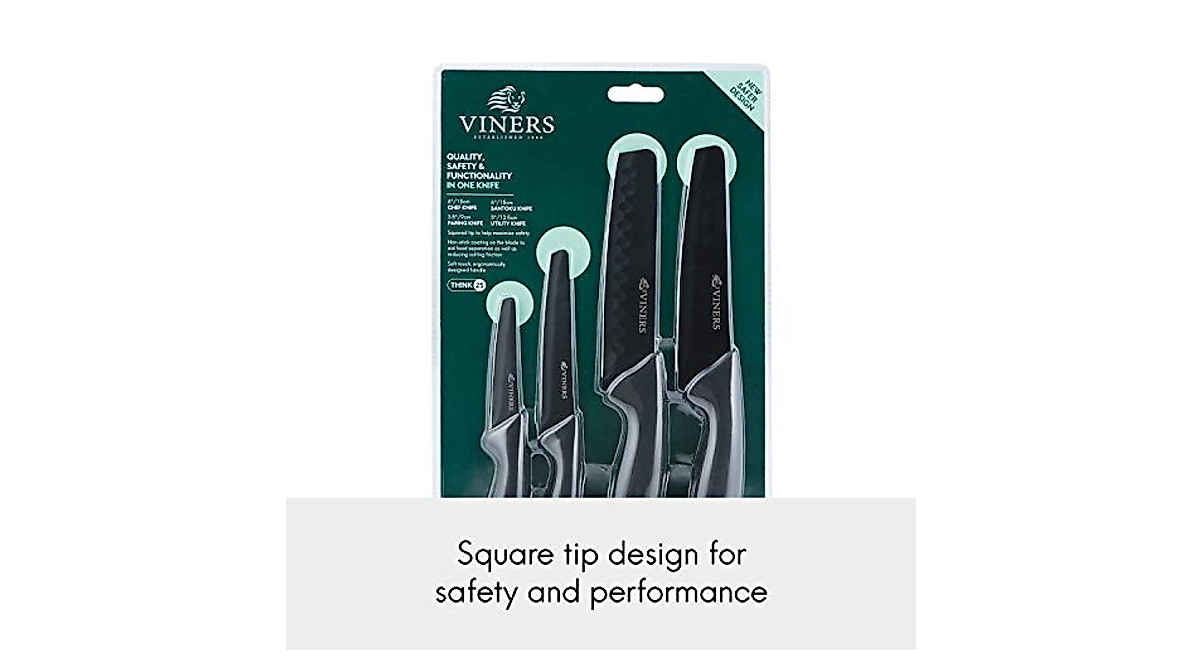 Viners Assure 4 Piece Knife Set | Safe Stainless Steel Kitchen Knives