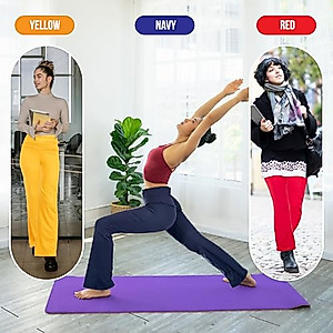 DEAR SPARKLE Fold Over Yoga Stretch Pants for Women | High Waist Bootleg Loungewear Pant + Plus Size (P8) (Black, 2X-Large)