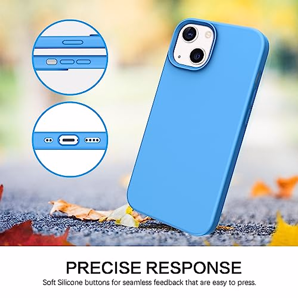 BENTOBEN iPhone 13 Mini Case, iPhone 13 Mini Phone Case, Slim Fit Liquid Silicone Soft Gel Rubber Anti-Scratch Shockproof Phone Cover with Microfiber Lining for iPhone 13 Mini 5.4", Blue